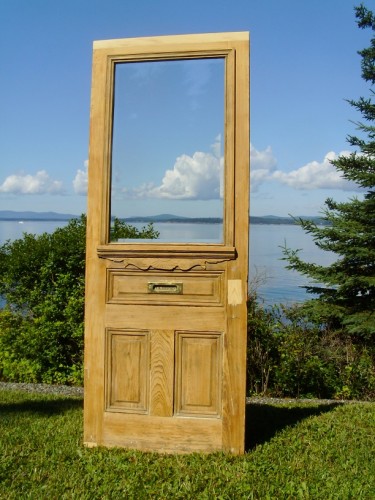 Architectural Antiquities - 246. Beveled glass cypress door; with shelf ...