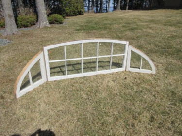 Architectural Antiquities - 320. 3 pc. curved glass transom set, main ...