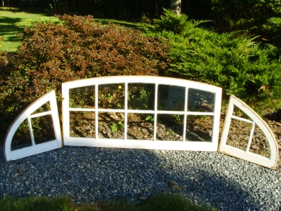 Architectural Antiquities - 79. 3 pc. curved window set, center section ...